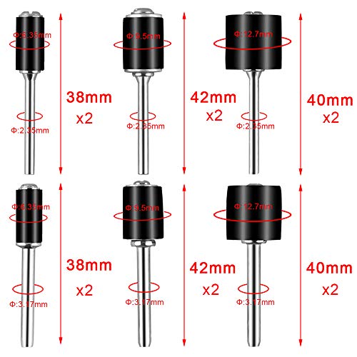 AUSTOR 345 Pcs Sander Drum Kit - 330 Pcs Nail Sanding Drum Sleeves(80#/120#/240#) 12 Pcs Drum Manrels 2 Pcs Self-Tightening Drill Chuck and 1 Pc Combination Wrench for Dremel Rotary Tool