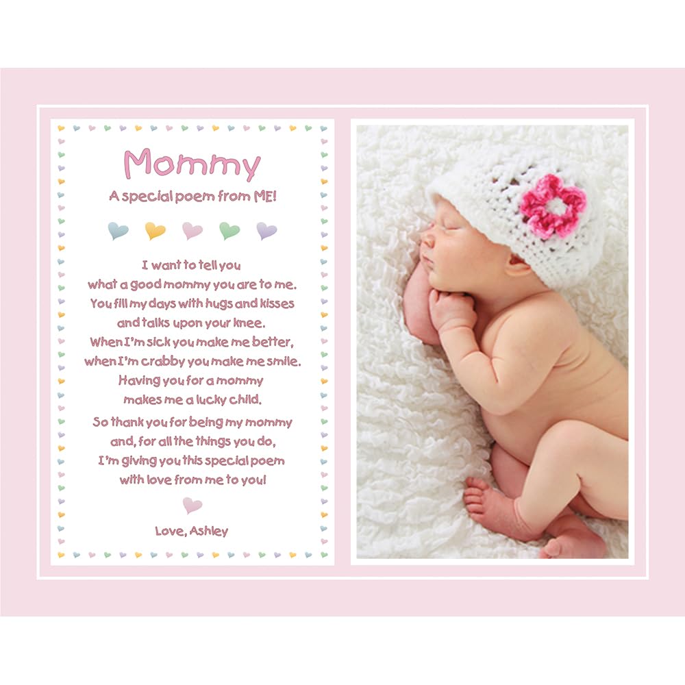 Mommy Gift from Daughter, Baby, Toddler, A Special Poem From Me, 8x10 Inch Print Personalized with Name and Photo