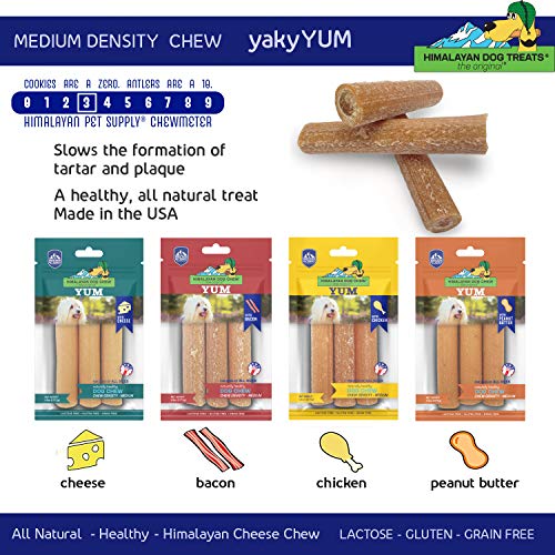 Himalayan Dog Chew Yak Cheese Dog Chews, 100% Natural, Long Lasting, Gluten Free, Healthy & Safe Dog Treats, Lactose & Grain Free, Protein Rich, Medium, 4.5 oz