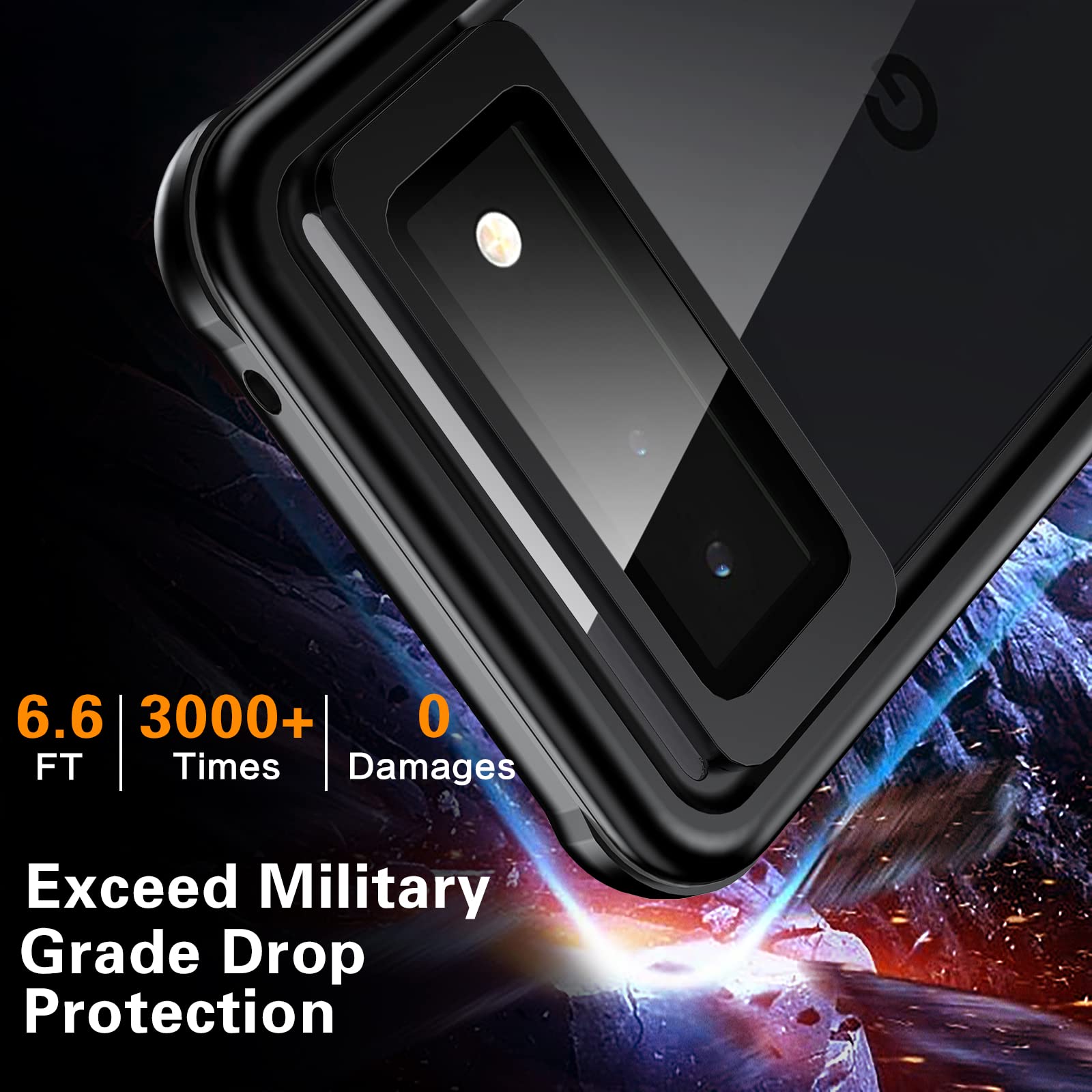 ANTSHARE for Google Pixel 6 Case Waterproof, Pixel 6 Case with Built in Screen Protector Heavy Duty Protective Shockproof IP68 Underwater Clear Case for Google Pixel 6 5G
