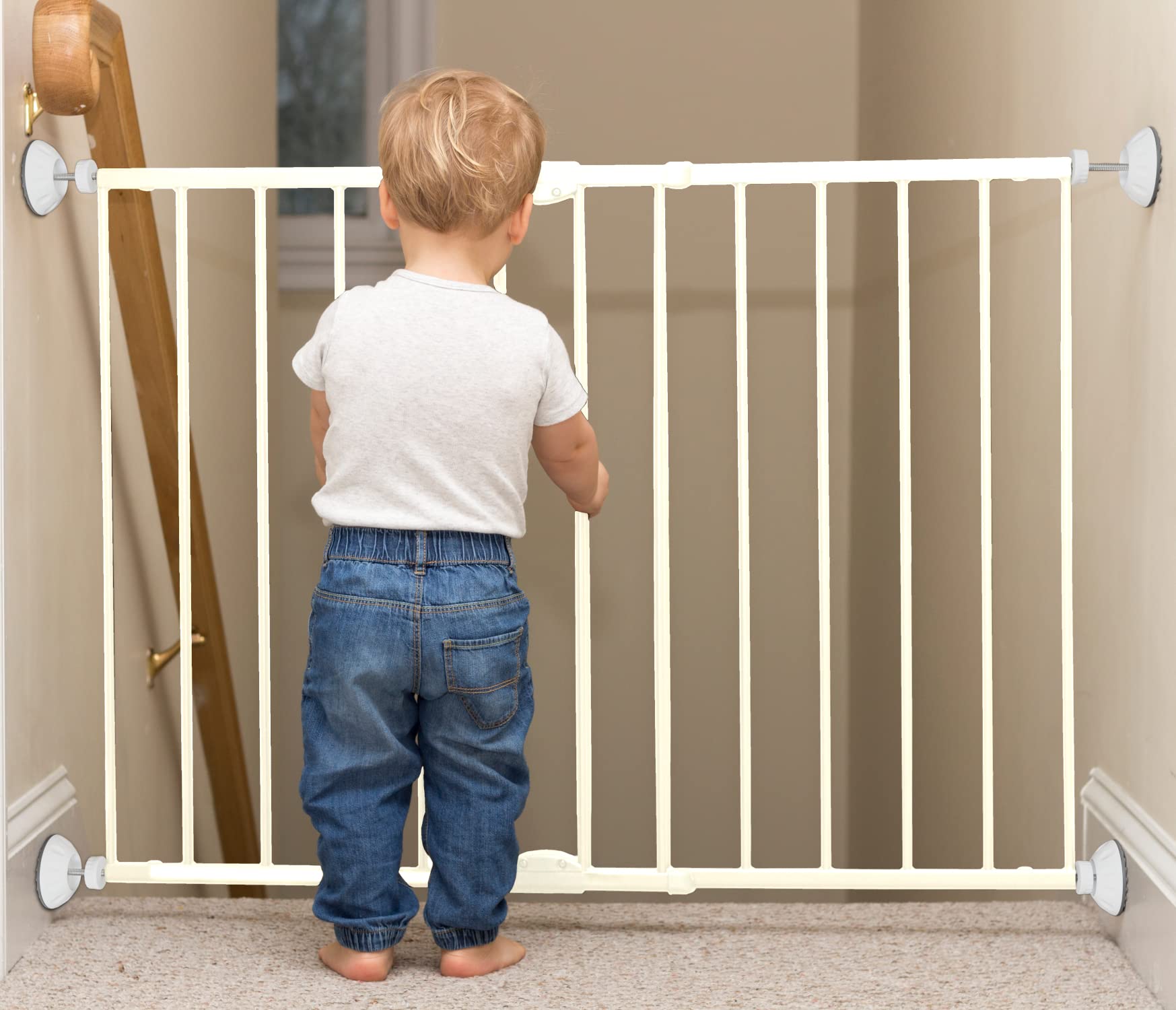 Wall Cups for Baby Gates Hoffenbach | 4 Pack | Works with All Walk-Through Pressure Mounted Child & Dog Safety Gates | Pads Protect Doorway, Door Frame, Stairs | No Drill | German Quality