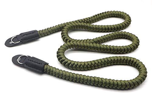 HITHUT Paracord Woven Camera Neck Shoulder Strap Belt Hand Compatible with Canon Nikon Sony Olympus Pentax Fujifilm Panasonic SLR DSLR Digital Mirrorless Cameras 42 inch Green