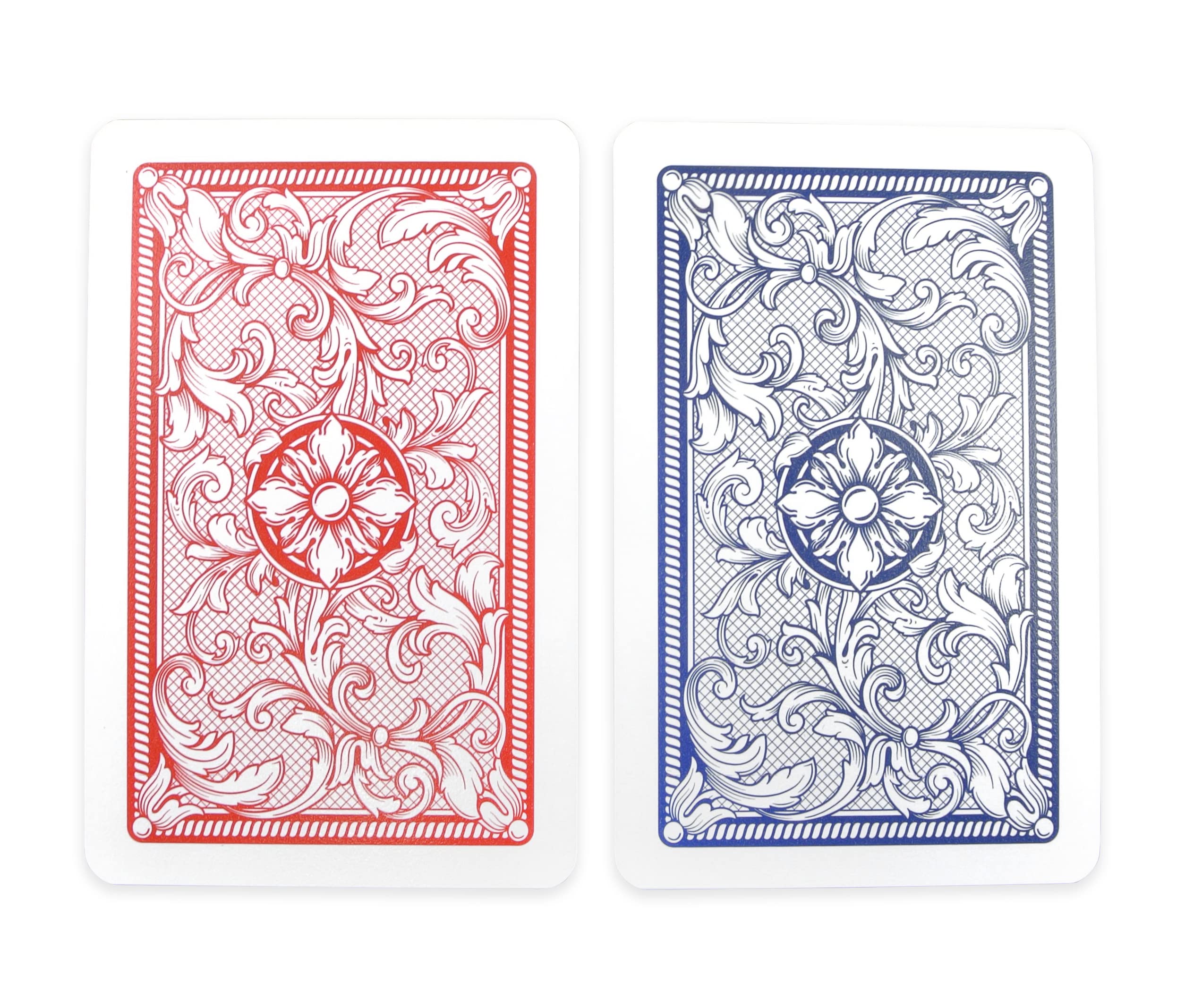 Copag 4-Color Legacy Design 100% Plastic Playing Cards, Bridge Size (Narrow) Jumbo Index Red/Blue Double Deck Set…