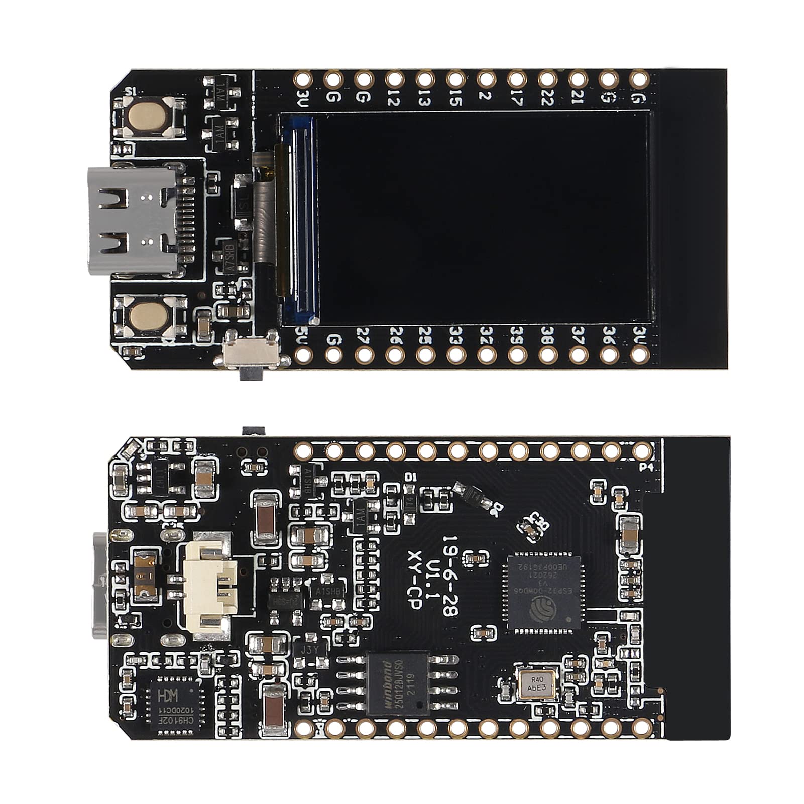 AITRIP 1PCS ESP32 T-Display Module ESP32 LCD ESP-32 1.14 Inch LCD Display WiFi+Bluetooth CH9102F 16MB USB Type-C Internet Development Board Compatibile with Arduino ESP8266 NodeMCU