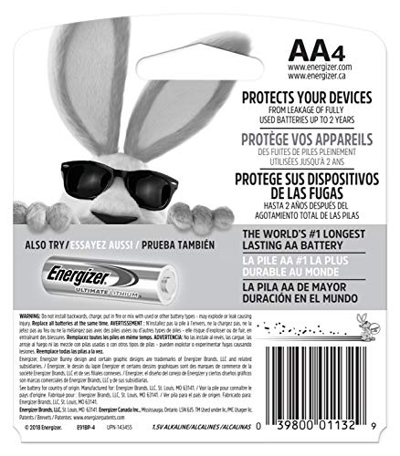 Energizer AA Batteries, Max Double A Battery Alkaline, 4 Count