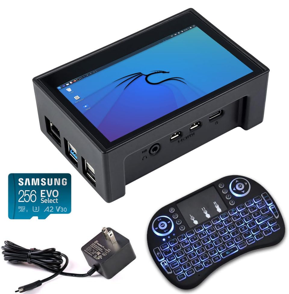 CrispConcept Kali Linux Computer 256GB Based on RaspberryPi 4 Board Assembled with 4" TFT LCD Display
