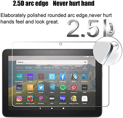 TANTEK [2-Pack Screen Protector for All-New Fire HD 8/HD 8 Plus/HD 8 Kids (10th gen, 2020 release),8-Inch,Tempered Glass Film,Ultra Clear,Anti Scratch,Bubble Free