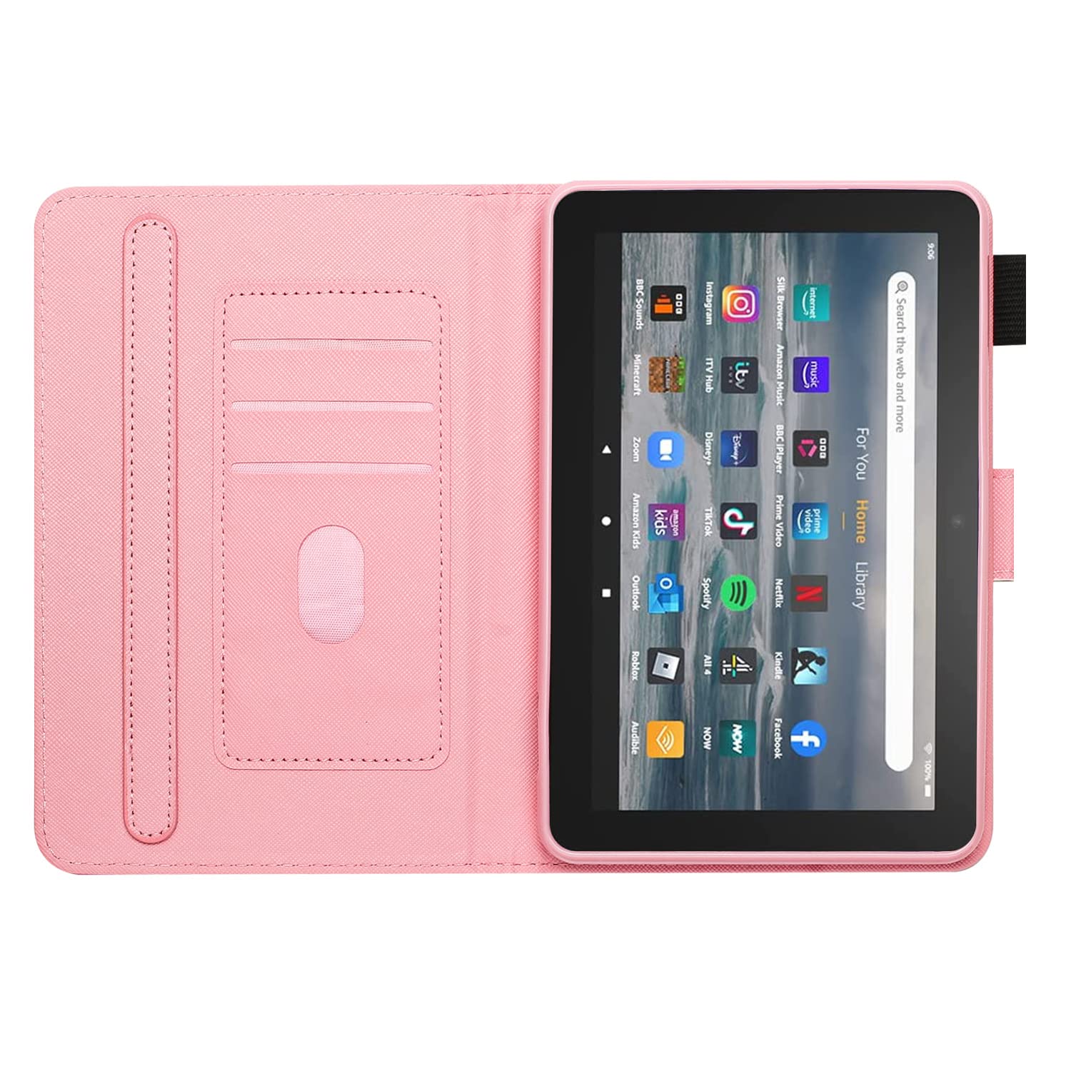 AKHIOK Case for All-New Amazon Fire 7 Tablet (Only fit 12th Generation, 2022 Release), Fire 7 Tablet Case, Premium PU Leather Stand Cover with Smart Auto Wake/Sleep, Purple Marble