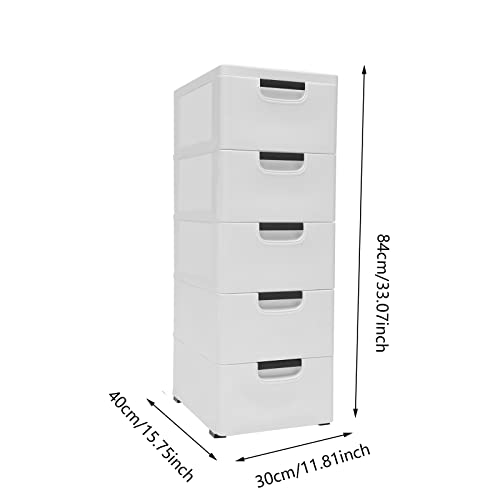 Plastic Drawers Dresser, 5 Drawer Stackable Vertical Clothes Storage Cabinet, Bedroom Tall Small Chest Closet, Organizer Unit for Hallway Entryway, Home Furniture