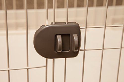 IRIS USA Medium Portable Wire Animal Cage, Easy Assembly Wire Dog Crate Animal House with Removable Casters and Top Access, Almond/Brown