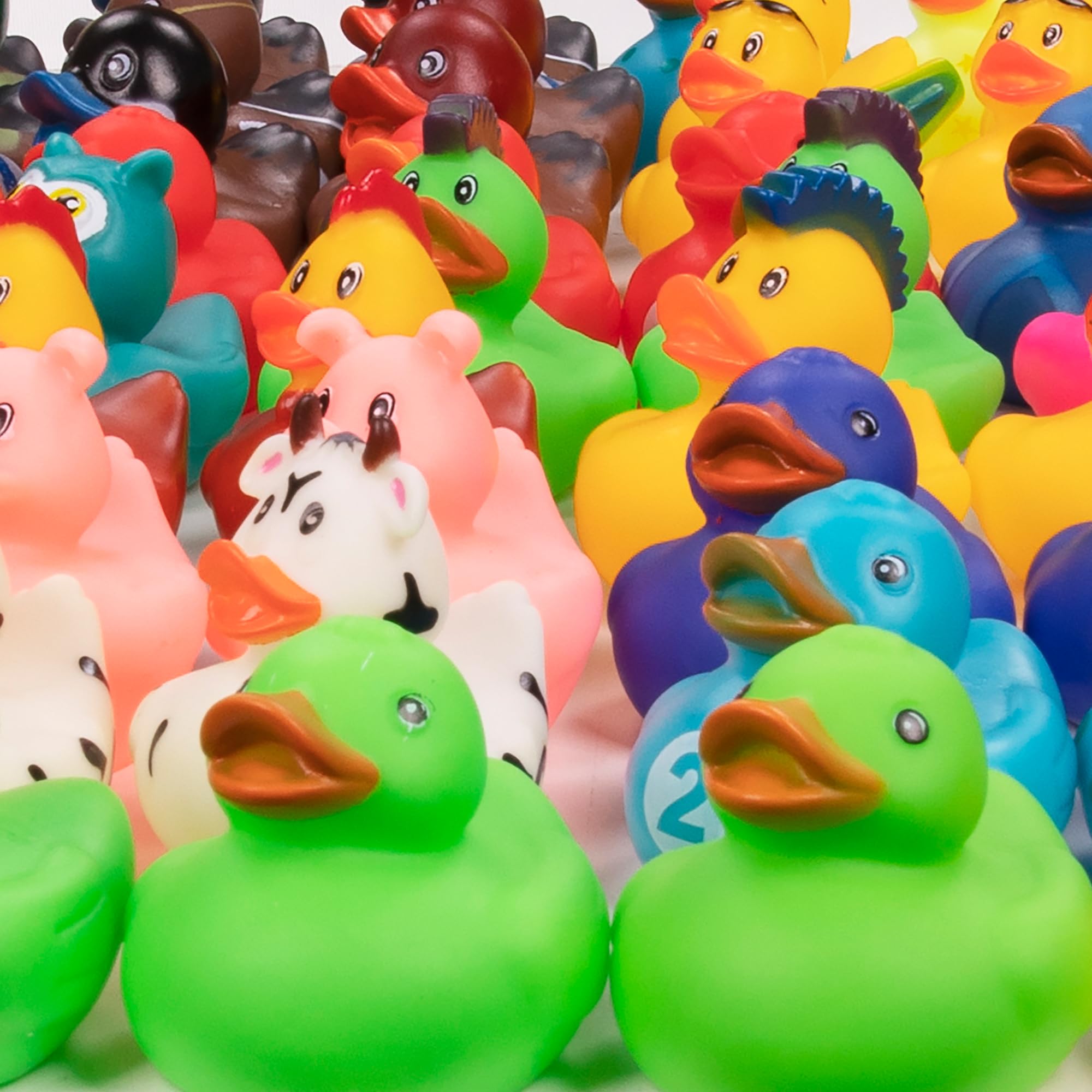 Bulk 50-Pack Assorted Rubber Ducks for Jeep Owners and Toddler Party Favors - Mini Rubber Ducks in Bulk Ideal for Rubber Ducking