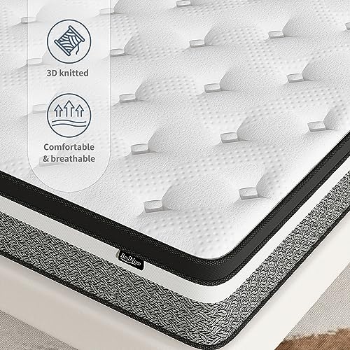 Bednew Full Mattress, 14 Inch Pocket Spring Hybrid Mattress in a Box, Individually Wrapped Coils for Motion Isolation, Medium Firm Mattress CertiPUR-US Certifiedā¦