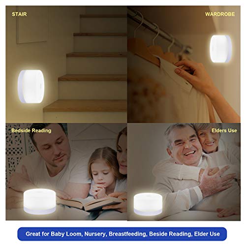 S SELDORAUK Touch Night Lights for Kids with Dimming,Baby Nursery Rechargeable NightLight, Dimmable Bedside Lamp for Breastfeeding and Sleep (White 6500K, 1Pack)