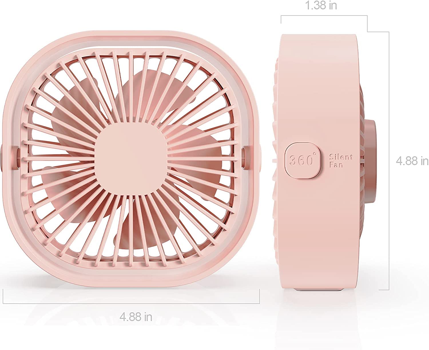 MISSUE USB Desk Fan, Small Personal Table Fan with 3 Speeds, Mini Portable USB Powered Cooling Fan for Home, Office, Indoor and Outdoor