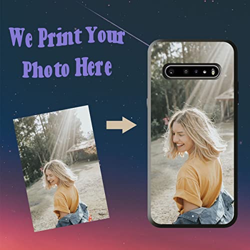 GSDMFUNNY Custom Personalized Photo Text Phone Cases for LG V60 ThinQ 5G Customize Picture Protective Phone Cases Compatible with LG V60 ThinQ 5G Soft TPU Black Case Gifts