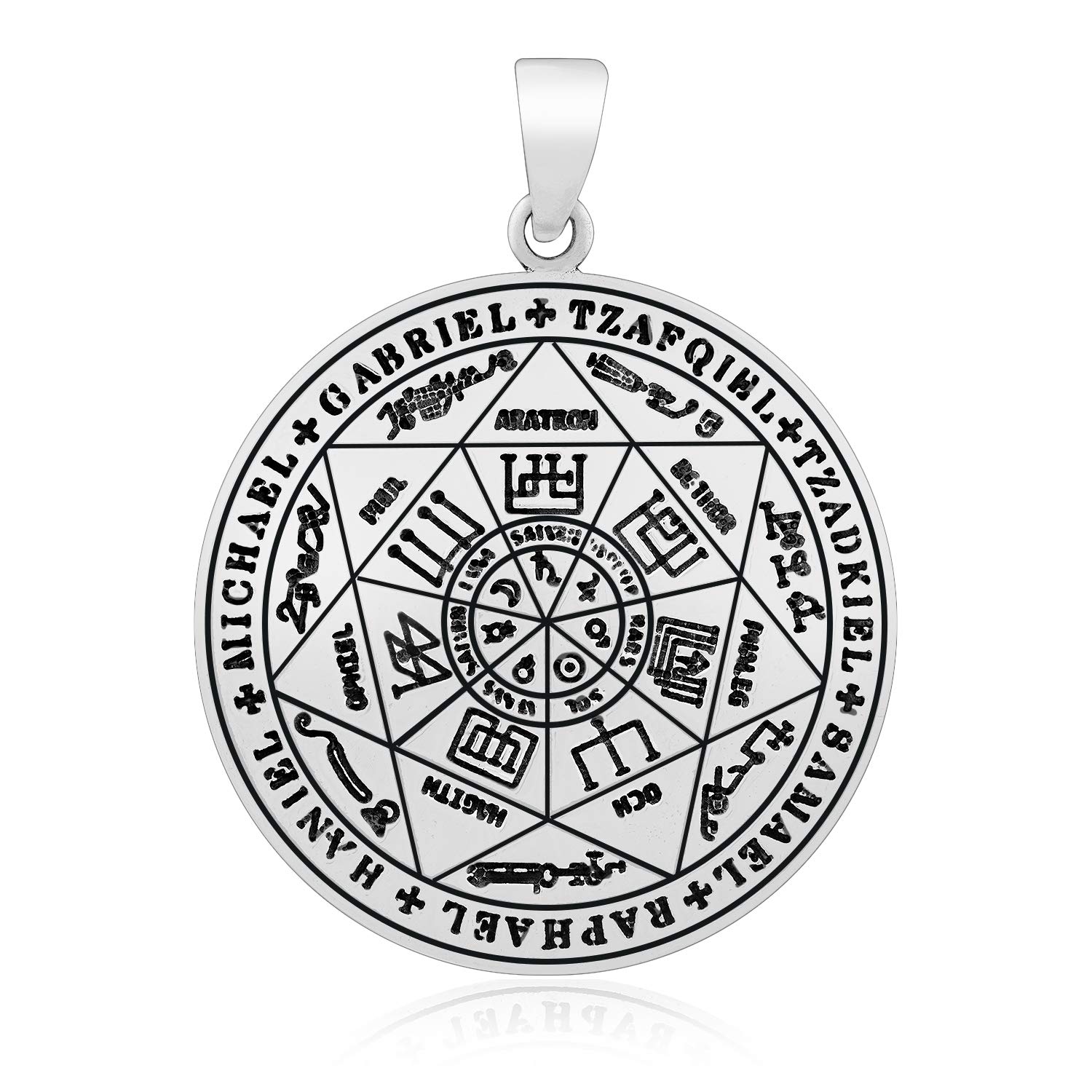 925 Sterling Silver The Seal of the Seven Archangels Judaica Solomon Kabbalah Pendant