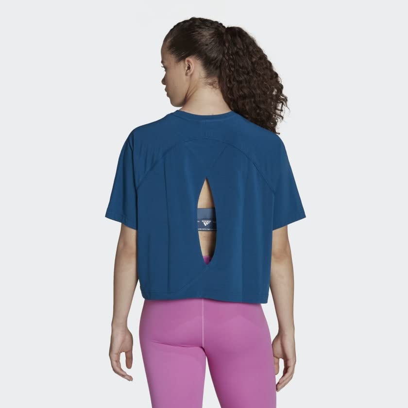 adidas AEROREADY Wrap-Back Tee Women's, Blue, Size S