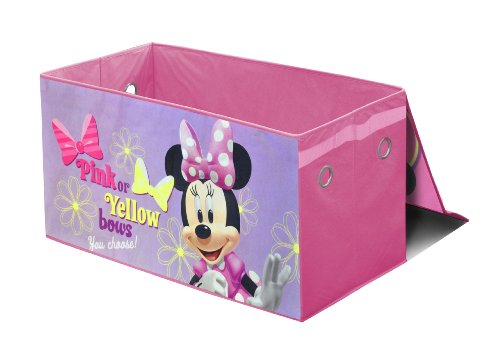 Idea Nuova Disney Minnie Mouse Collapsible Children’s Toy Storage Trunk, Durable with Lid