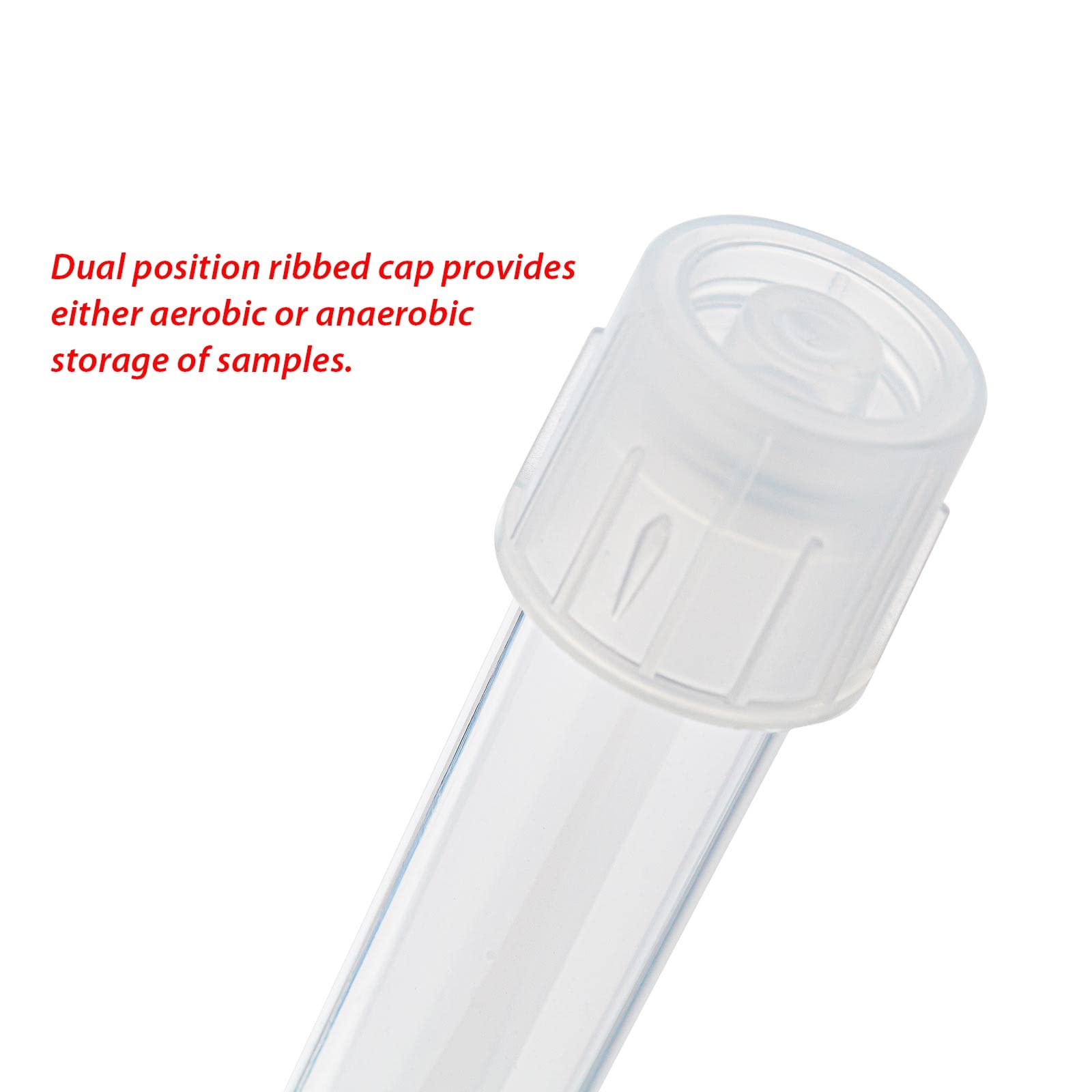 Globe Scientific 110178 Polypropylene Culture Tube with Attached Dual Position Cap, Sterile, 14mL Capacity, 17mm Dia, 100mm Height (Case of 500)