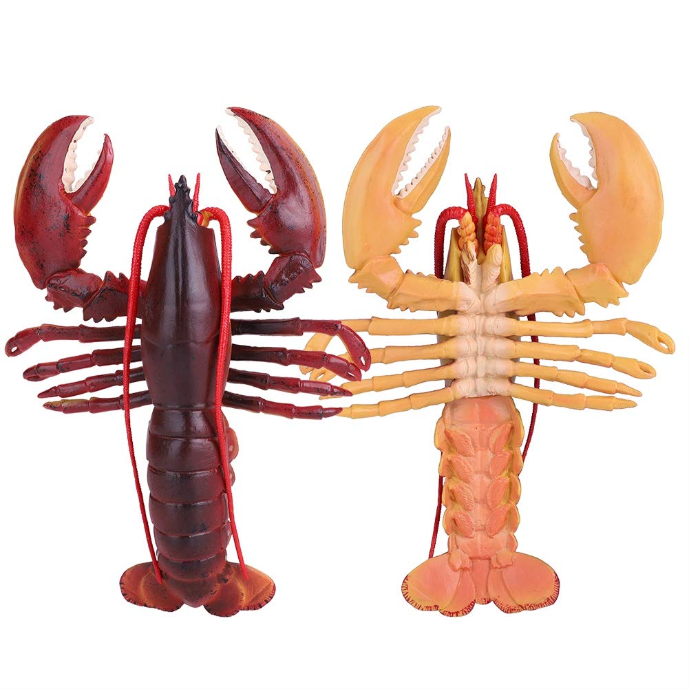 GLOGLOW Lobster Model, Artificial Lobster Seafood Model Simulation Lobster Model Plastic Lobster Decorations for Home Party Decoration Display Kids Toy(Dark-Australian Lobster, 9 in)
