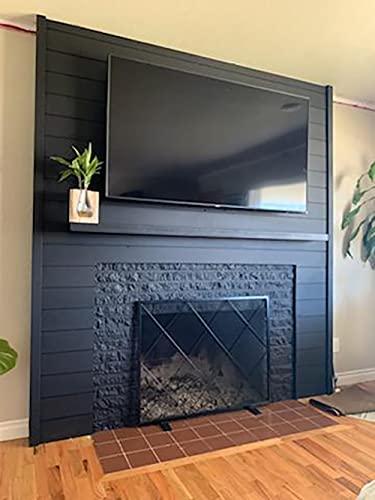 Joel's Antiques Floating Wall Shelf - Long Shelf for Fireplace Mantel, Bookshelf, Bedroom, Photos, Patented Easy Install - Black, 60" x 6" x 2"