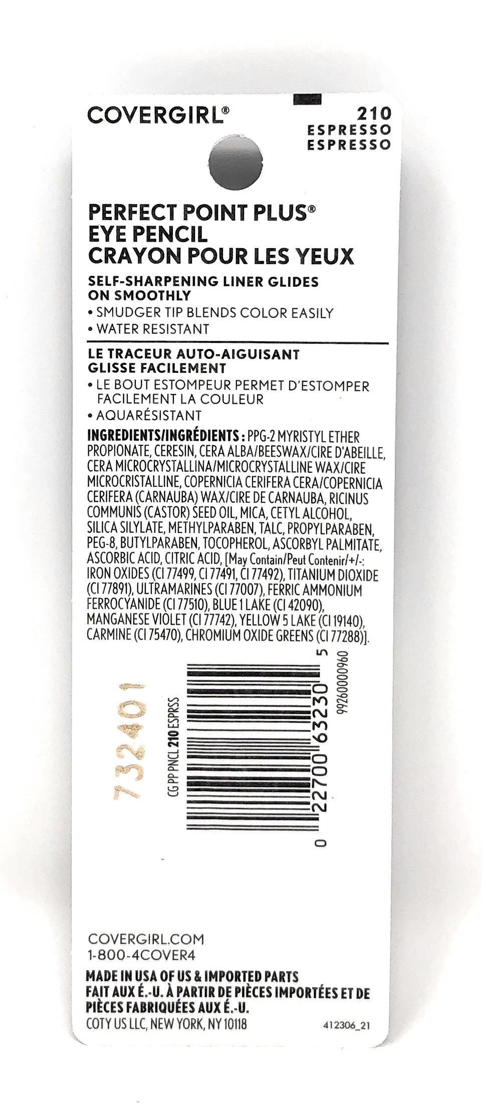 CoverGirl Perfect Point Plus Eyeliner, Espresso (W) 210, 0.008 - Ounce Packages (Pack of 2)