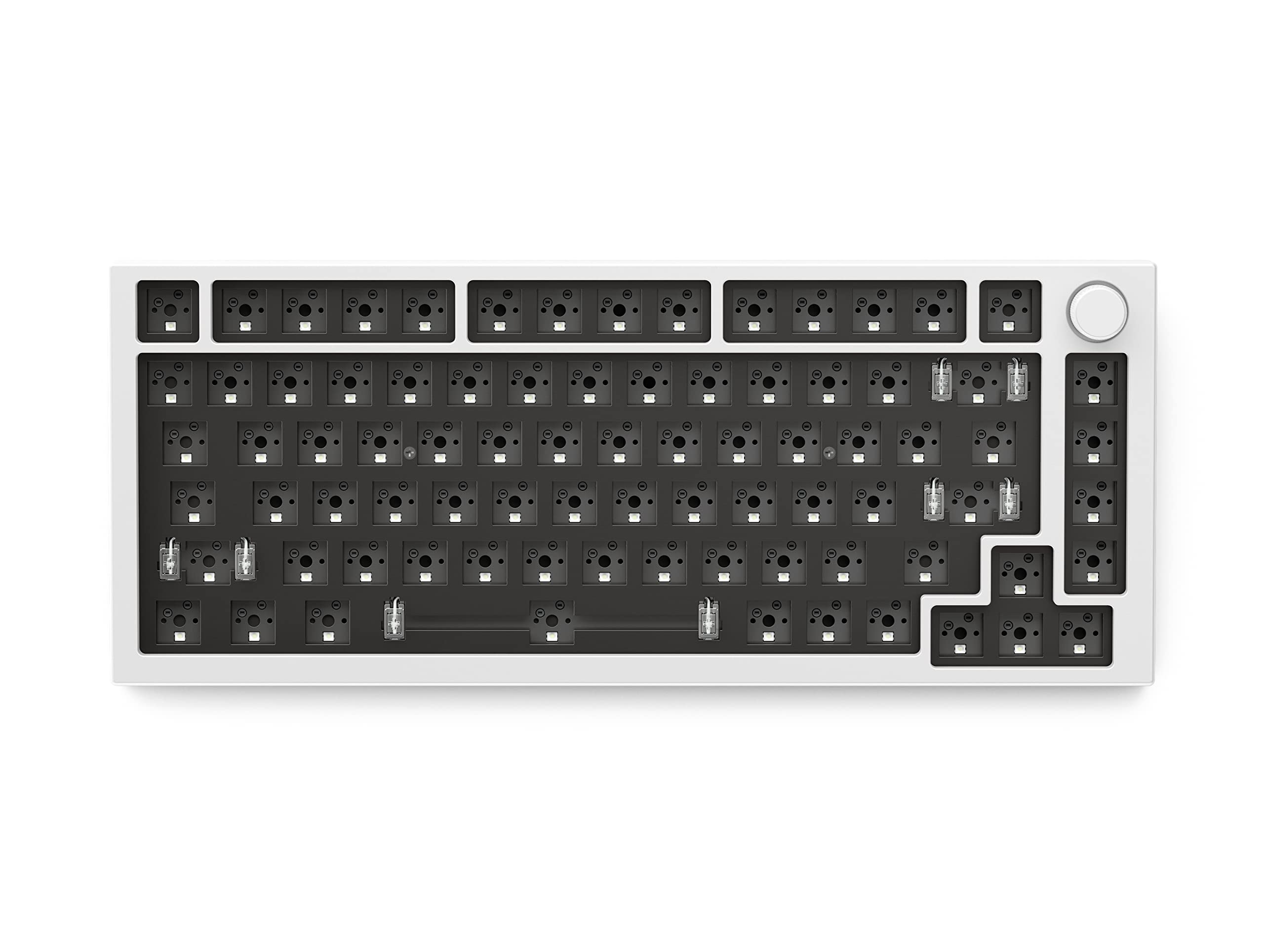 GLORIOUS Top Frame for GMMK PRO - 75% Keyboard with Knob Gaming - Aluminum Mounting Frame for Custom Mechanical Keyboard for PC Gaming and Programming (E-White)