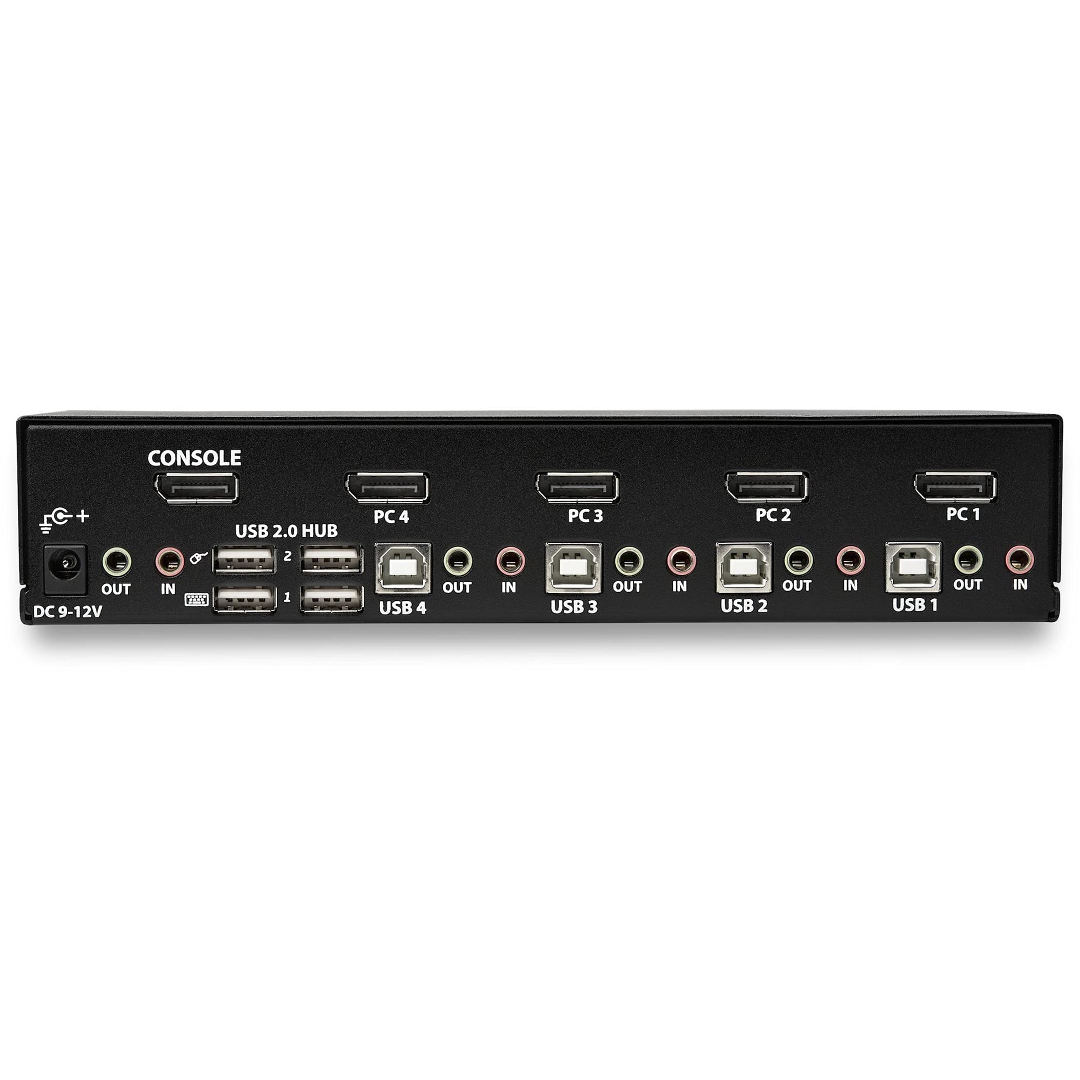 StarTech.com 4 Port DisplayPort KVM Switch - 4K 60Hz - Single Display - Dual Port UHD DP 1.2 USB KVM Switch with Integrated USB 2.0 Hub & Audio - Dell, HP, Apple, Lenovo - TAA Compliant (SV431DPUA2)