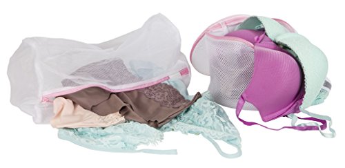 Sleek Intimates Bra and Lingerie Wash Bag Set, Mesh Laundry Bag, Travel Lingerie Bag Set