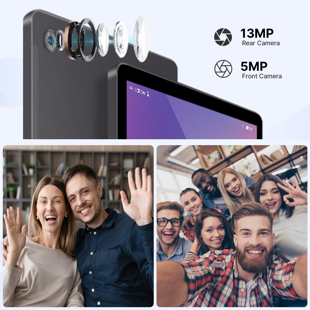ApoloSign Android Tablet, 10.51-inch Expansive Touchscreen Tablet, 6+128GB,512GB Expand,Tablet Computer with Dual Camera(5+13MP),1200 * 1920 IPS Screen,WiFi and Bluetooth, 7500mAh Battery(Space Gray)