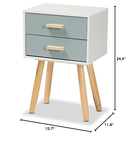 Baxton Studio Giles Nightstands, Oak Brown/Multi-Colored
