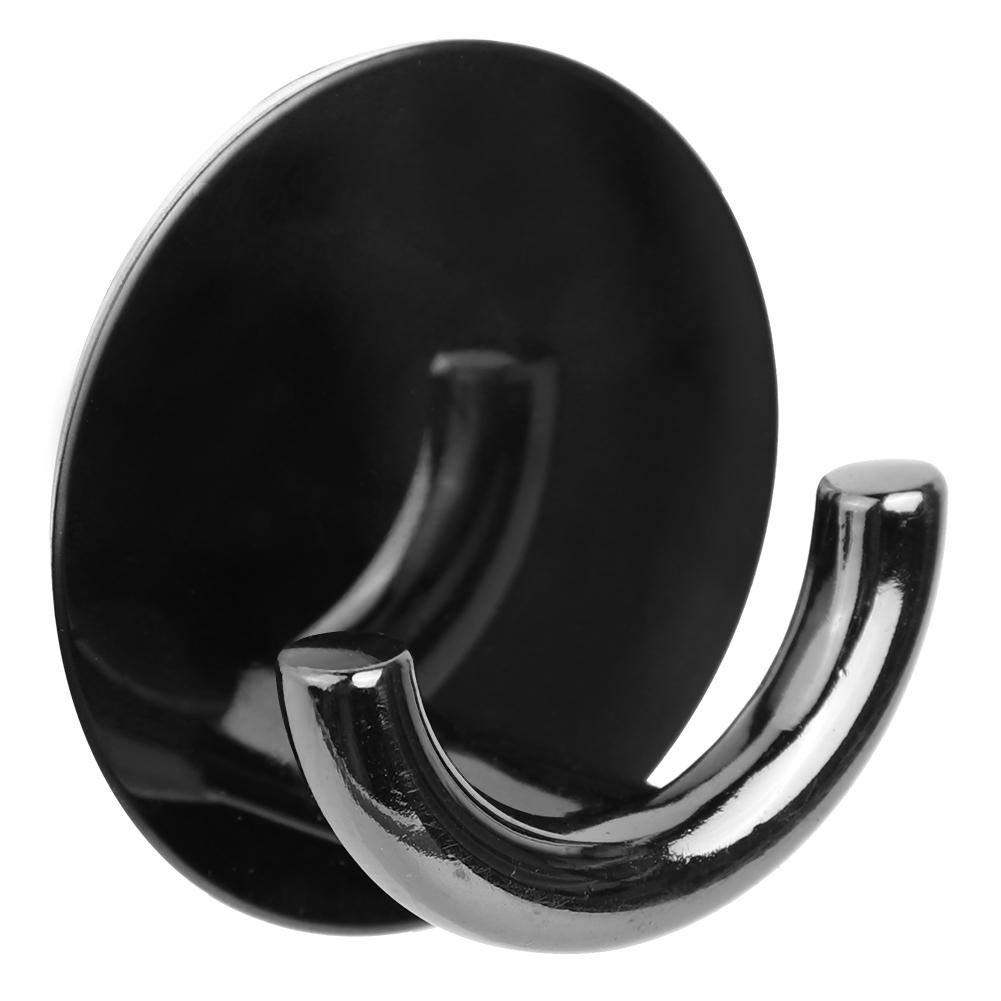 Zerodis Door Hangers Stainless Steel + Zinc Alloy Adhesive Hanger Hang Door Wall Kitchen Bathroom (Black)
