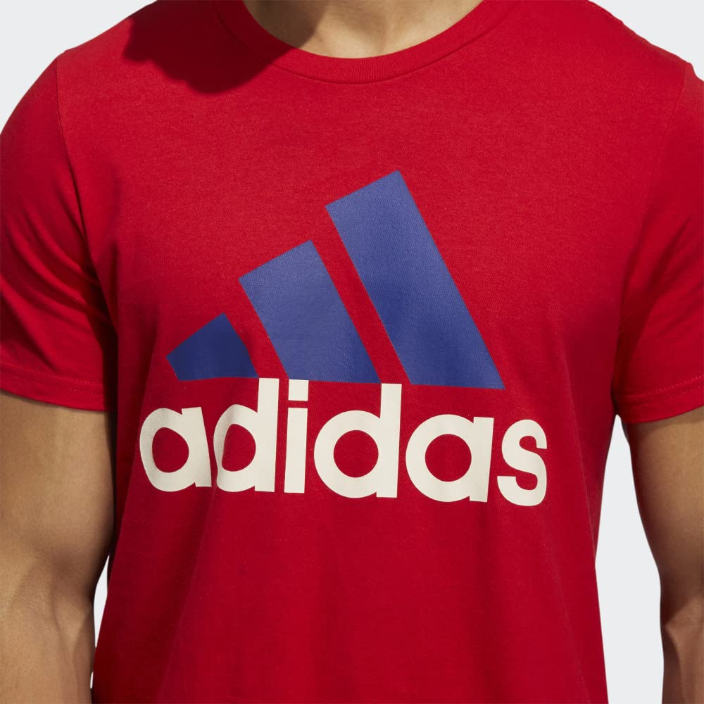 adidas Basic Badge of Sport Tee Scarlet/Victory Blue/Wonder White SM