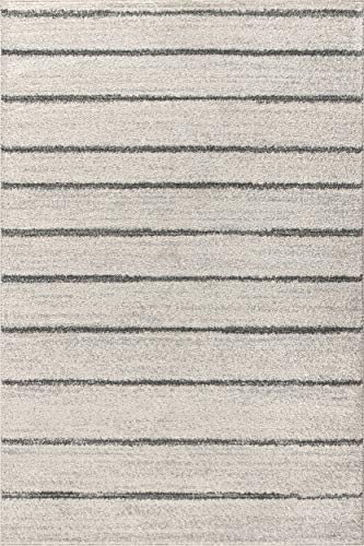 JONATHAN Y MOH201A-8 Williamsburg Minimalist Stripe Indoor Farmhouse Area-Rug Bohemian Minimalistic Easy-Cleaning Bedroom Kitchen Living Room Non Shedding, 8 X 10, Cream,Gray