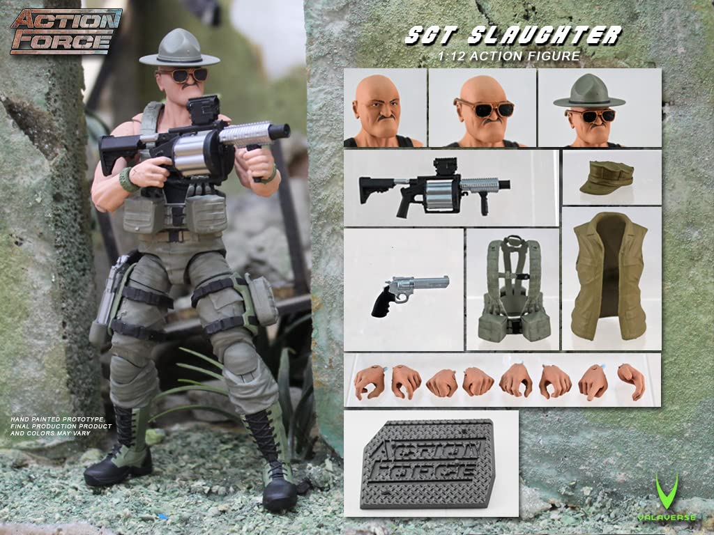 Action Force Valaverse Series 2 SGT Slaughter Premium 6-Inch Scale Action Figure with Multiple Accessories
