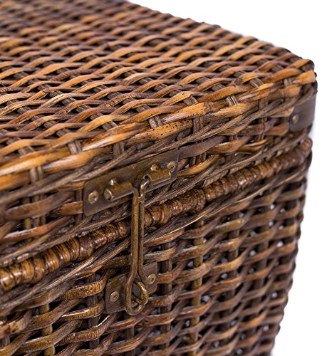 BIRDROCK HOME Rattan Peel Storage Cube with Removable Lid - Spacious Woven Organizer for Shelves - Natural Brown Decorative Cubby for Shoes, Books, Home Decor, and Office - Stylish 16.5 Inch Square