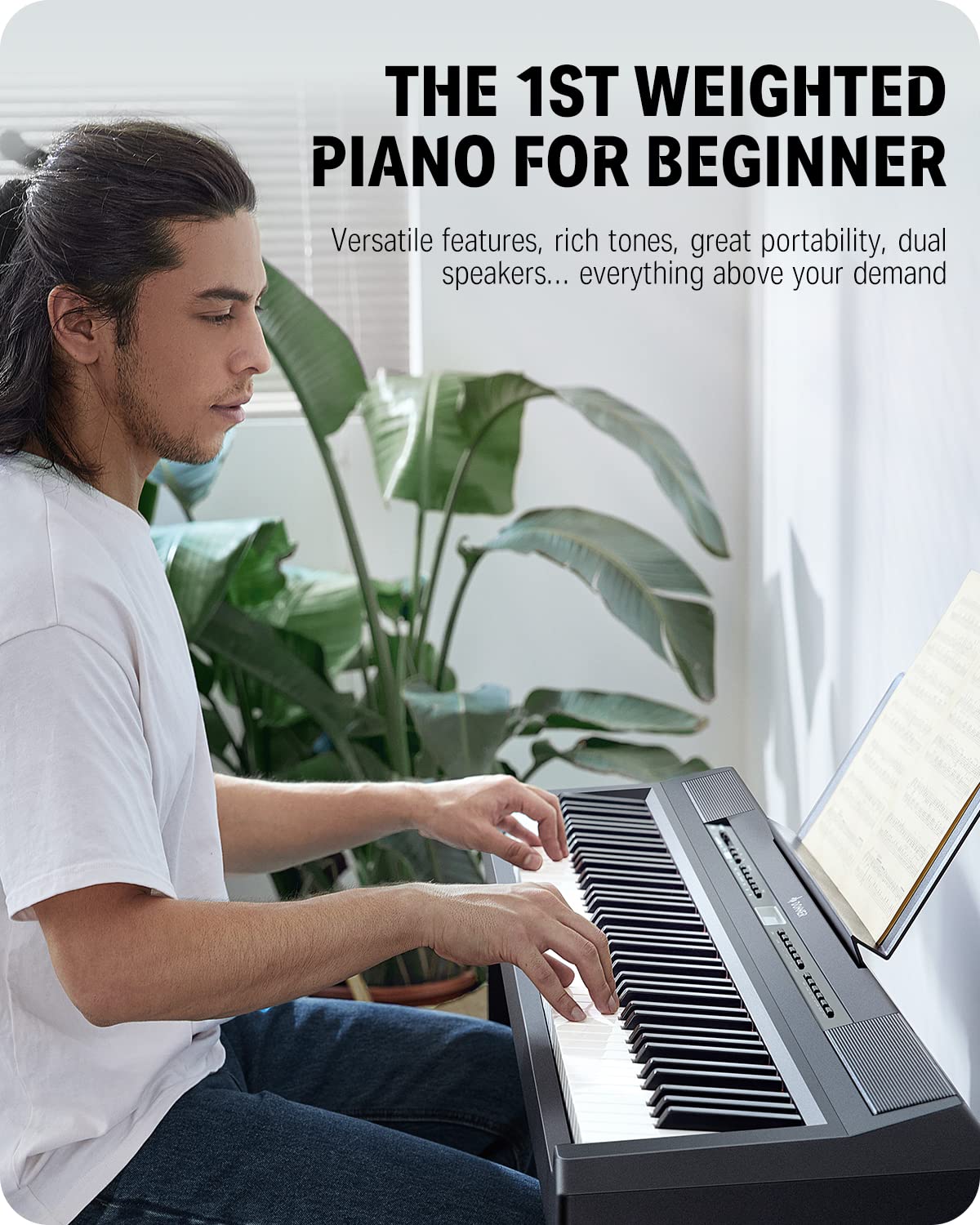 Donner DEP-20 Beginner Digital Piano + Donner Black Piano Bench