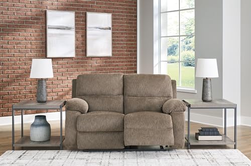 Signature Design by Ashley Scranto Contemporary Manual Reclining Loveseat, Light Brown
