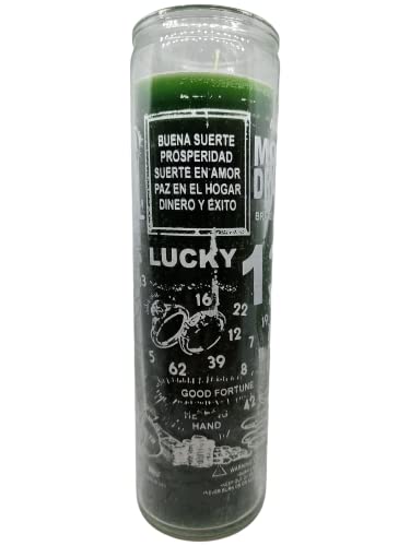 INDIO 7 Day Glass Candle Money Drawing - Green