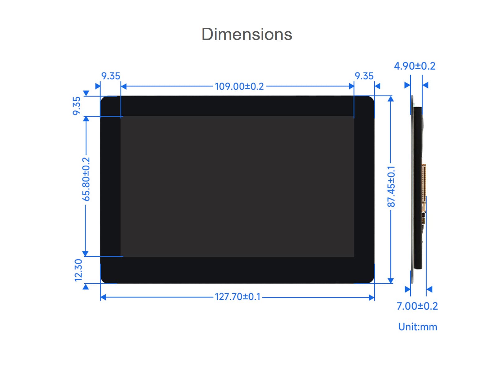 5inch DSI Touch Display for Raspberry Pi 4B/3B+/3A+/3B/2B/B+/A+, Thin & Light Touch Screen 800×480 Resolution IPS Display, Support 5-Point Capacitive Touch