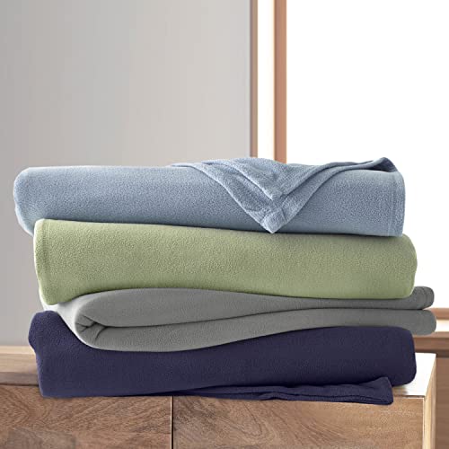 Martex Fleece Blanket Queen Size - Fleece Bed Blanket - All Season Warm Lightweight Super Soft Anti Static Throw Blanket - Navy Blanket - Hotel Quality- Blanket For Couch (90x90 Inches, Navy)
