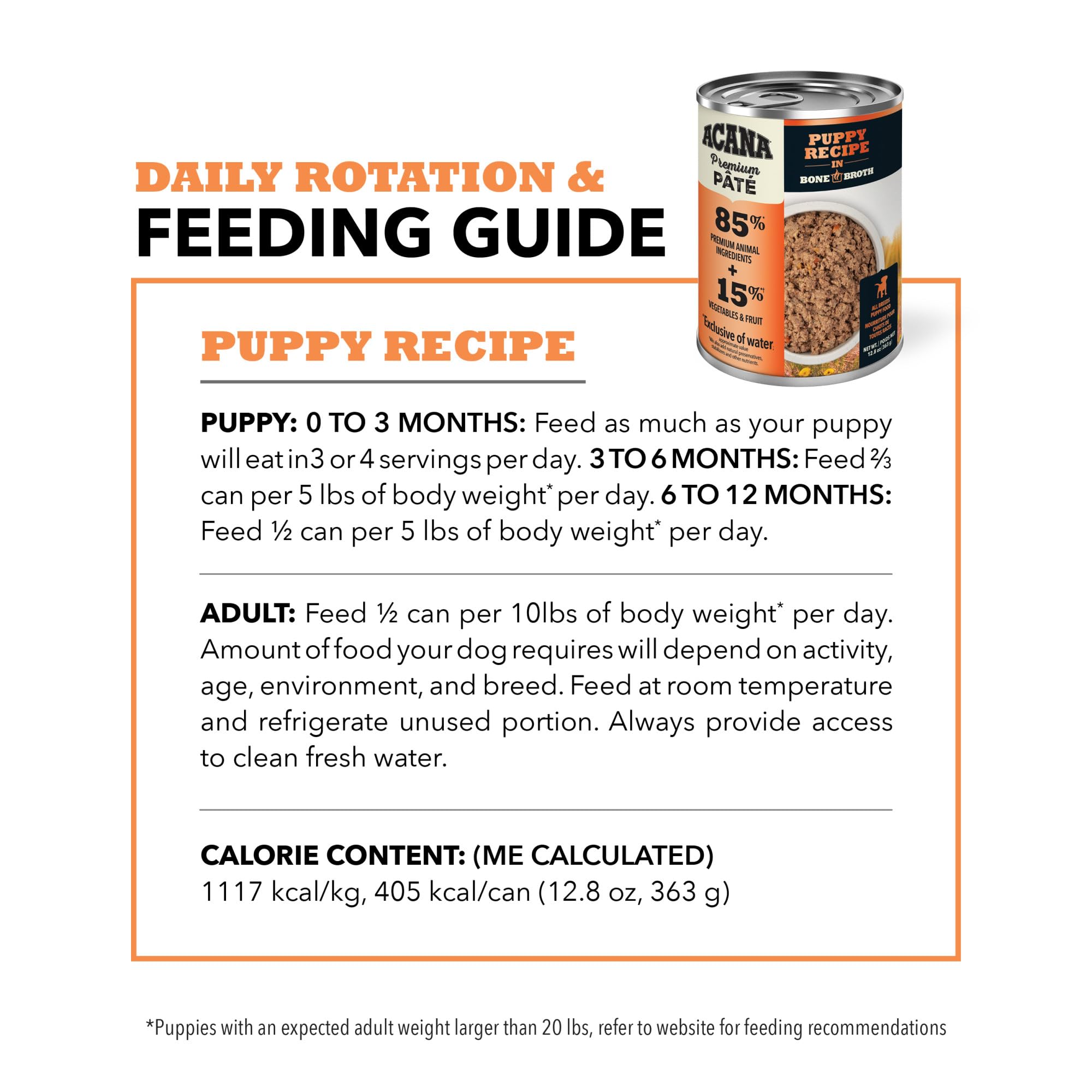 ACANA Premium Pate Wet Dog Food, Puppy Recipe in Bone Broth, 12.8oz (Case of 12)