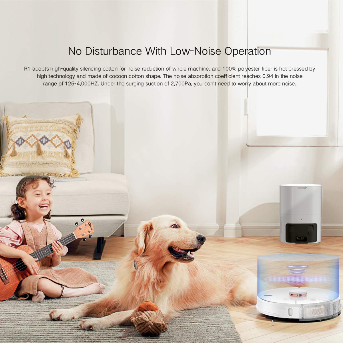 Lydsto R1 Robotic Vacuum Cleaner Self Emptying,Robot Vacuum Cleaner Station ,Lidar Navigation,2700Pa Suction Robotic Vacuum Cleaner with Mapping,Ideal for Pet Hair ,Carpets (White)