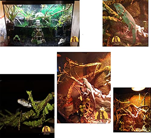 emours Flexible Realistic Jungle Vines Pet Habitat Decor for Lizard,Frogs, Snakes,Chameleons and More Reptiles, 3.6ft Long