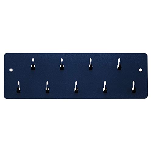 Industrial Key Rack, Powder Coated Steel, 9 Hooks, Keeps Keys, Time Clock Badges and Other Items Organized and Easily Accessible, Black