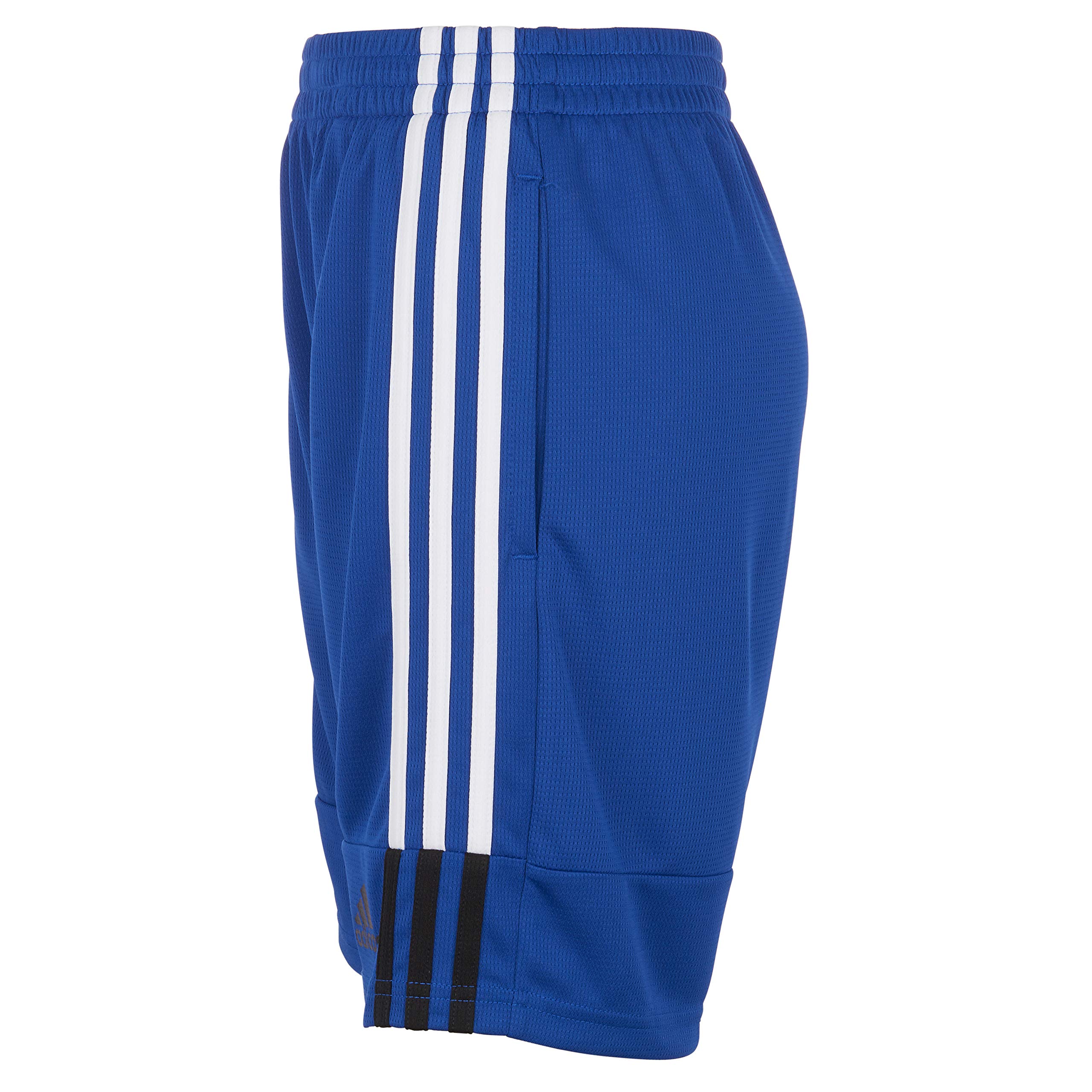 adidas Boys' Clashing 3-Stripes Shorts, Team Royal Blue, Small (8)