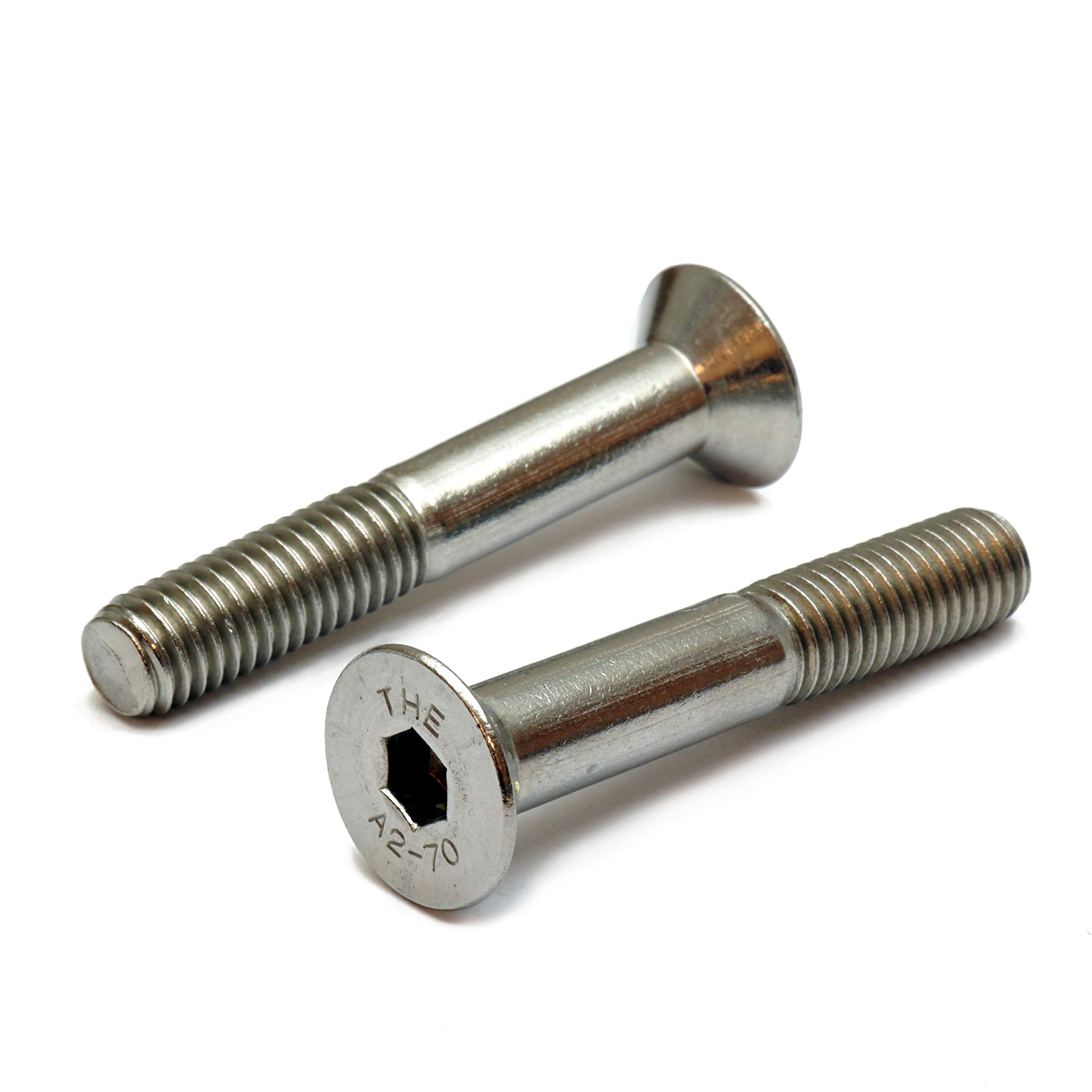 M4 / 4mm x 0.70 - Stainless Steel Flat Head Socket Caps Screws Countersunk DIN 7991 - A2-70/18-8 - MonsterBolts (10, M4 x 40mm PT)