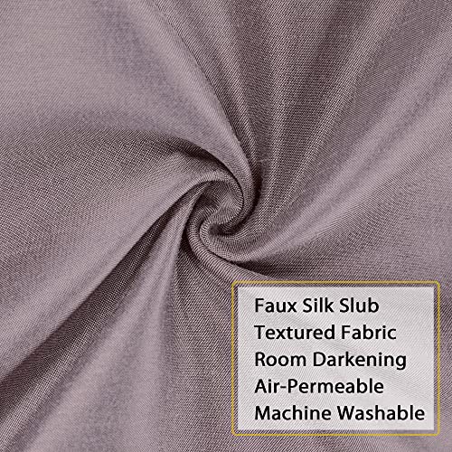 Chyhomenyc Uptown Faux Silk Living Room Window Curtains, 2 Panels Solid Slub Texture Rose Quartz Curtains 84 Inches Long, Luxury Classic Room Darkening Rod Pocket Bedroom Curtains & Drapes, 42"Wx84"L