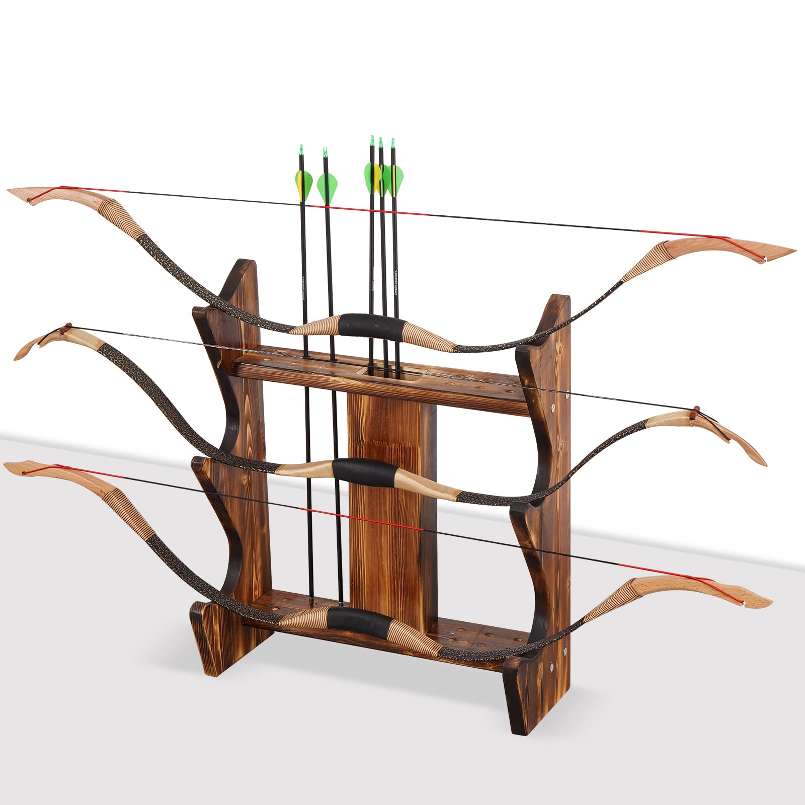 Aimdorarchery Bow Stand Archery Bow Shelf-for All Archery Bows Multi-Function Bow Stand Can Hold 3 Bows and 24 Arrows Fit for Archery Hall、Indoor and Outdoor Practice、Backyard Archery