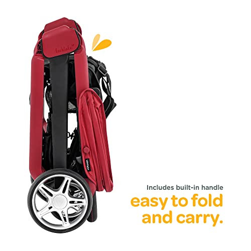 Larktale chit Chat Stroller | Lightweight Compact Stroller for Babies and Toddlers 6 Months and Up | Best Compact Stroller for Travel | Features One-Handed Steering and Easy Fold, Barossa Red